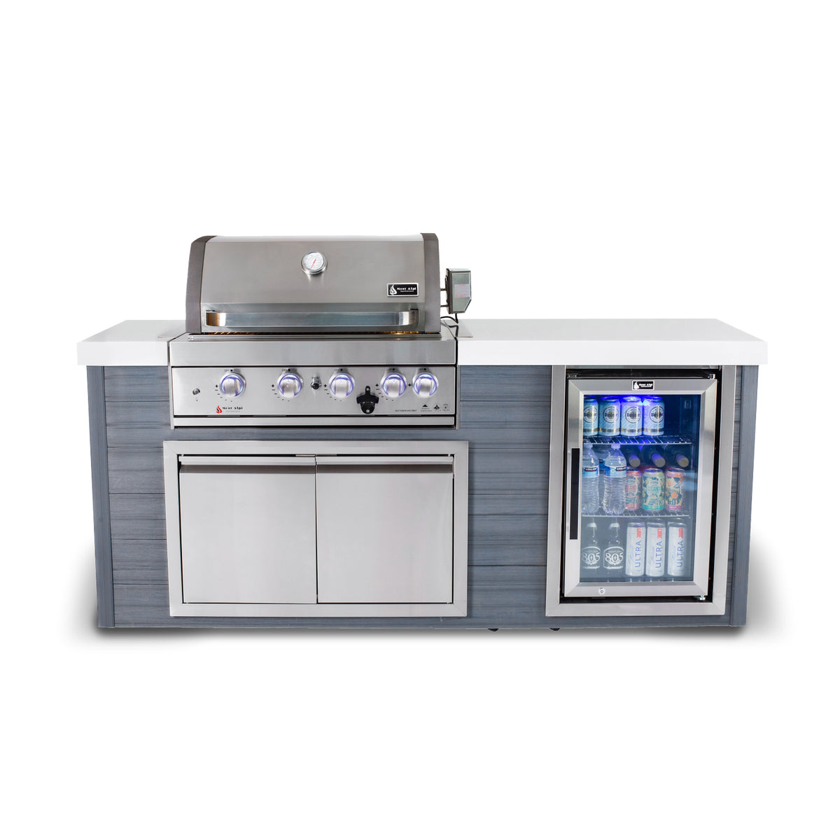 Mont Alpi Artwood 4-Burner Stainless Steel BBQ Grill Island - MA400-AW