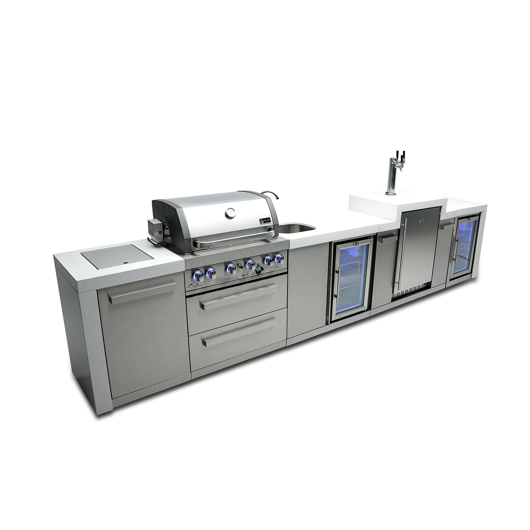 Mont Alpi 400 Deluxe Island w/Keg, Bev Center & Fridge - MAi400-DKEGBEVFC