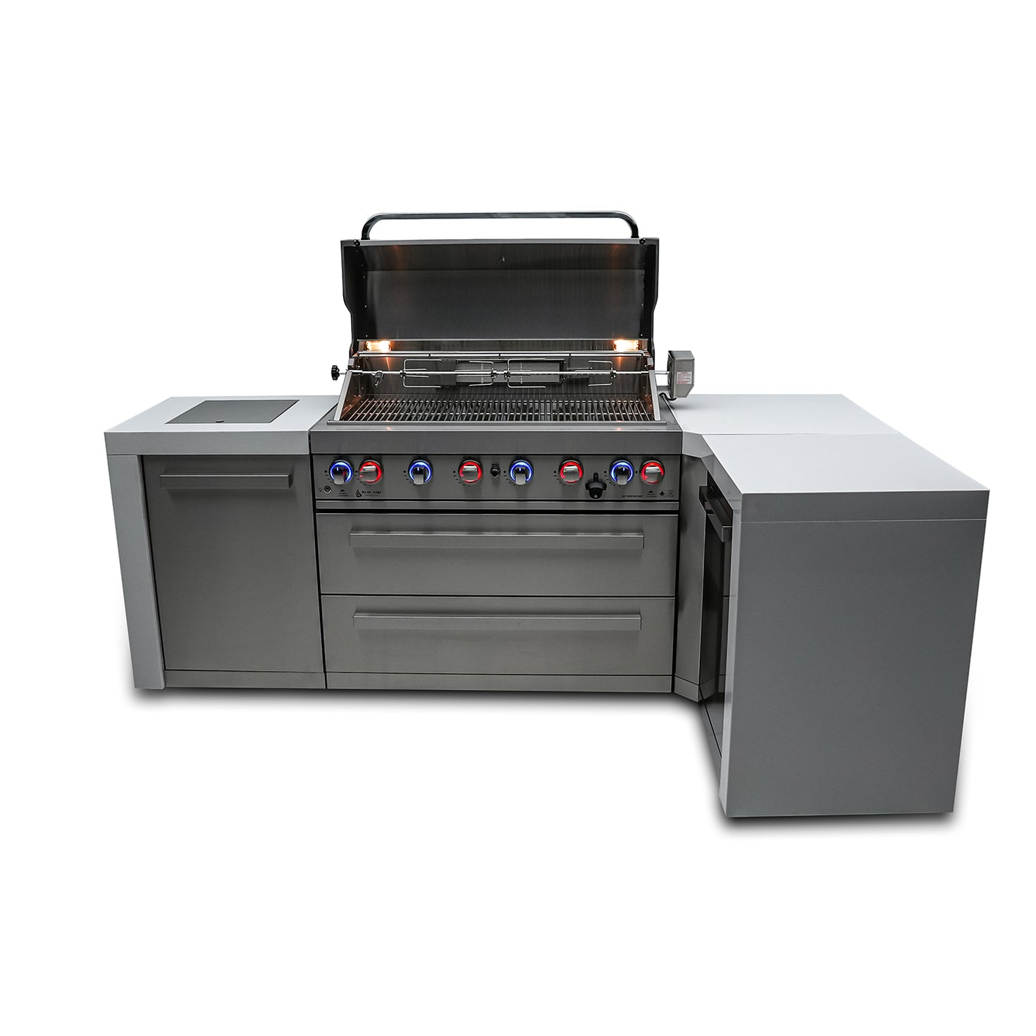 Mont Alpi 805 Deluxe BBQ Grill Island w/90 Degree Corner - MAi805-D90C