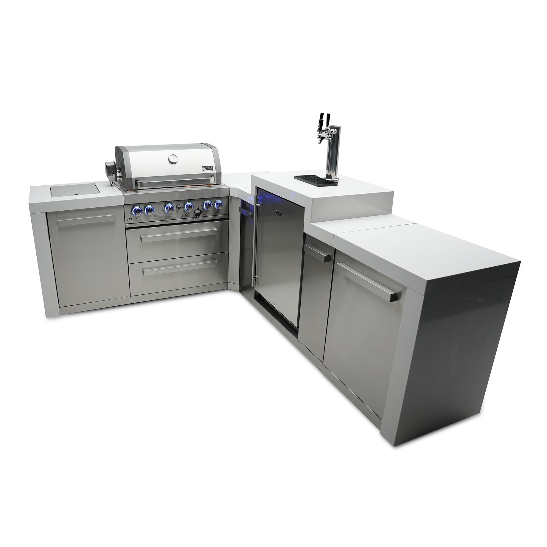 Mont Alpi 400 Deluxe Island w/90 Degree Corner & Keg - MAi400-D90KEG