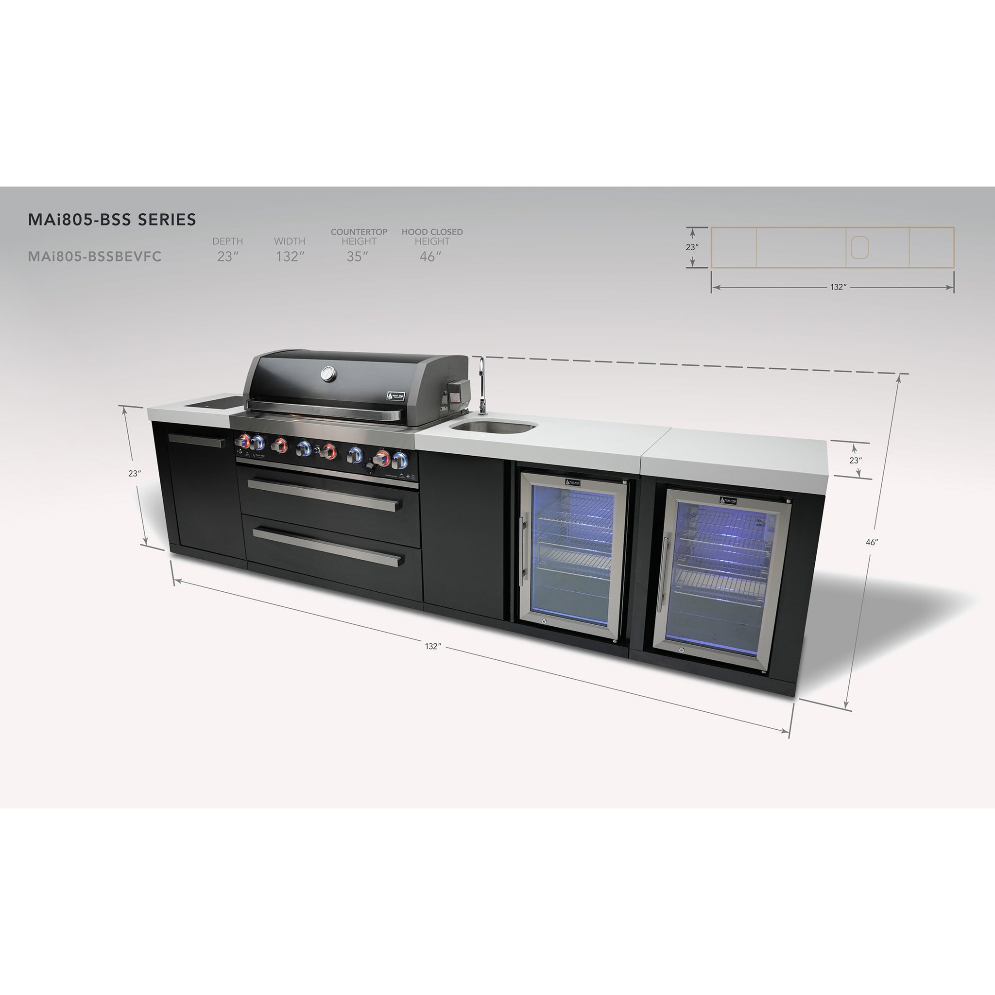 Mont Alpi Black Stainless Steel BBQ Islands