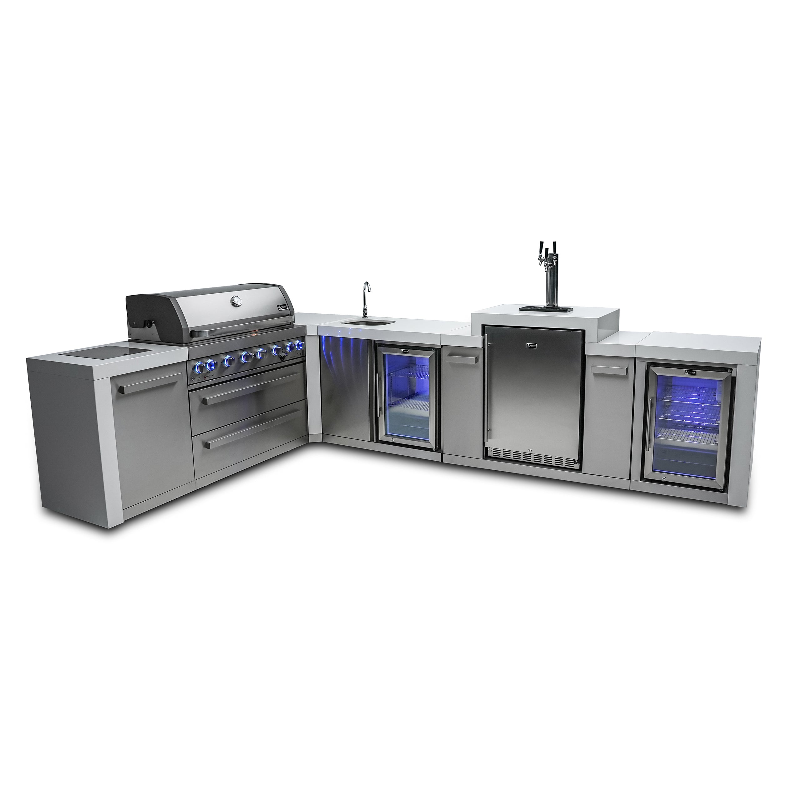 Mont Alpi 805 Deluxe Island w/Corner, Keg, Bev Center & Fridge - MAi805 ...
