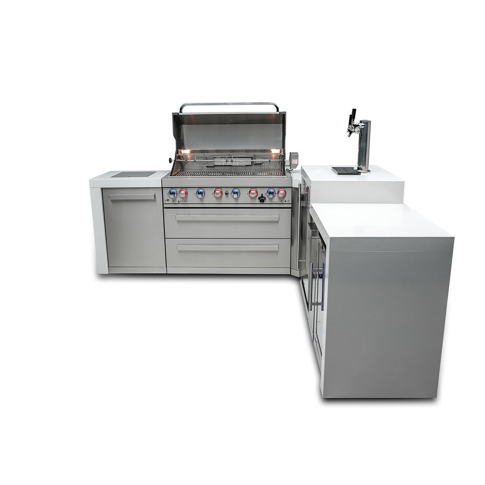 Mont Alpi 805 Deluxe BBQ Island w/90 Deg Corner, Keg & Fridge - MAi805 ...