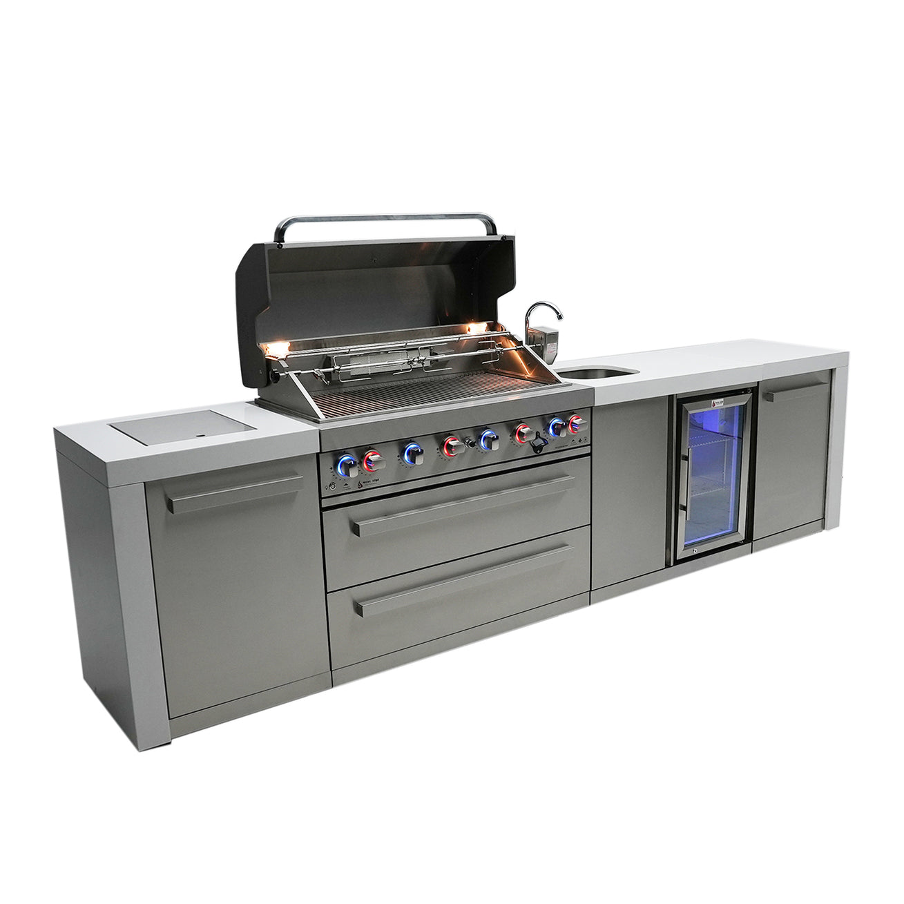 Mont Alpi 805 Deluxe BBQ Grill Island w/Beverage Center - MAi805-DBEV